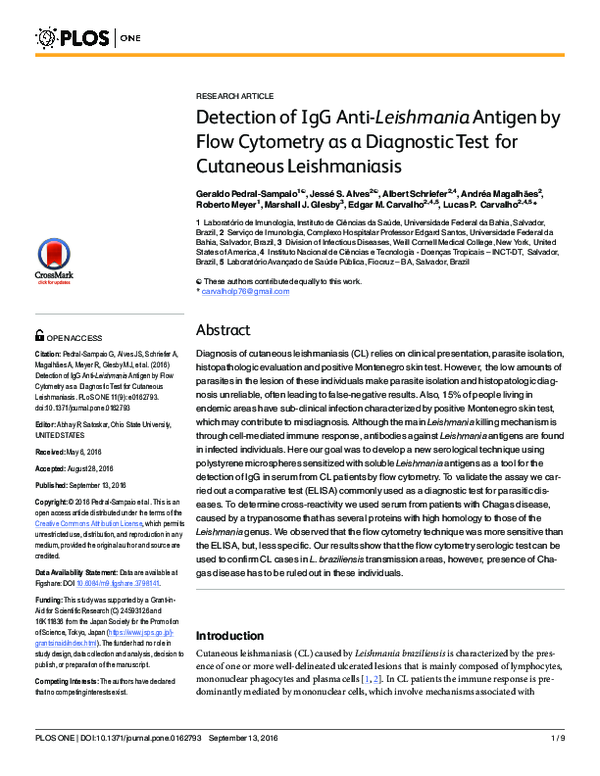 (PDF) Detection of IgG Anti-Leishmania Antigen by Flow Cytometry as a ...