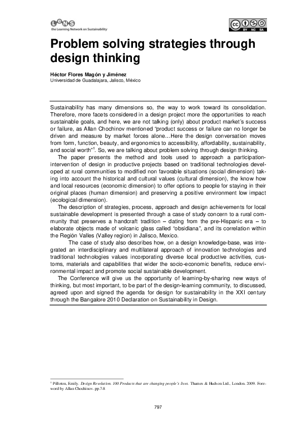 (PDF) Problem solving strategies through design thinking