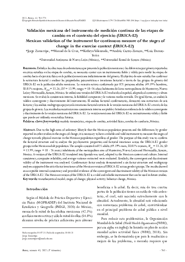 (PDF) Validación mexicana del instrumento de medición continua de las ...