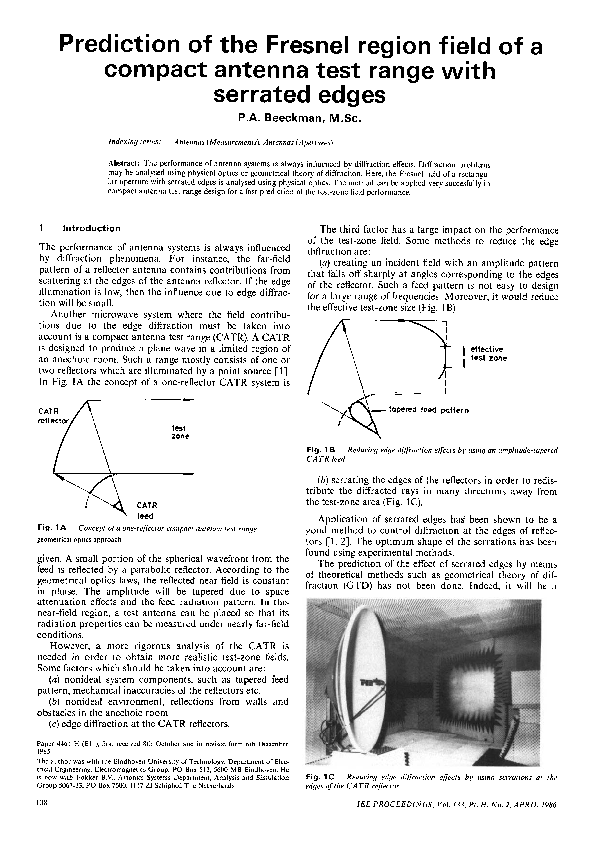 (PDF) Prediction of the Fresnel region field of a compact antenna test ...