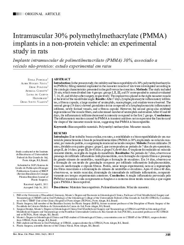 (PDF) Intramuscular 30% polymethylmethacrylate (PMMA) implants in a non ...