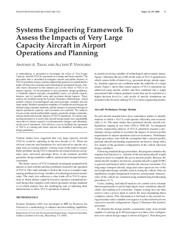 (PDF) Systems Engineering Framework To Assess the Impacts of Very Large ...