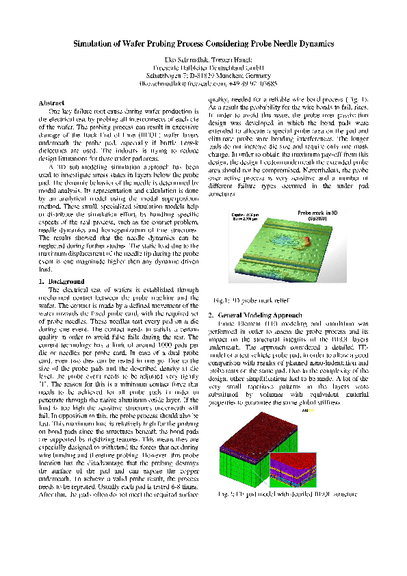 (PDF) Simulation of Wafer Probing Process Considering Probe Needle Dynamics