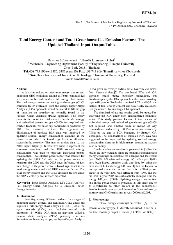 (PDF) Total Energy Content and Total Greenhouse Gas Emission Factors ... (PDF) Total Energy Content and Total Greenhouse Gas Emission Factors ...