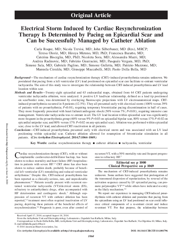 (PDF) Resistant Ventricular Arrhythmia and the Role of Overdrive Pacing ...