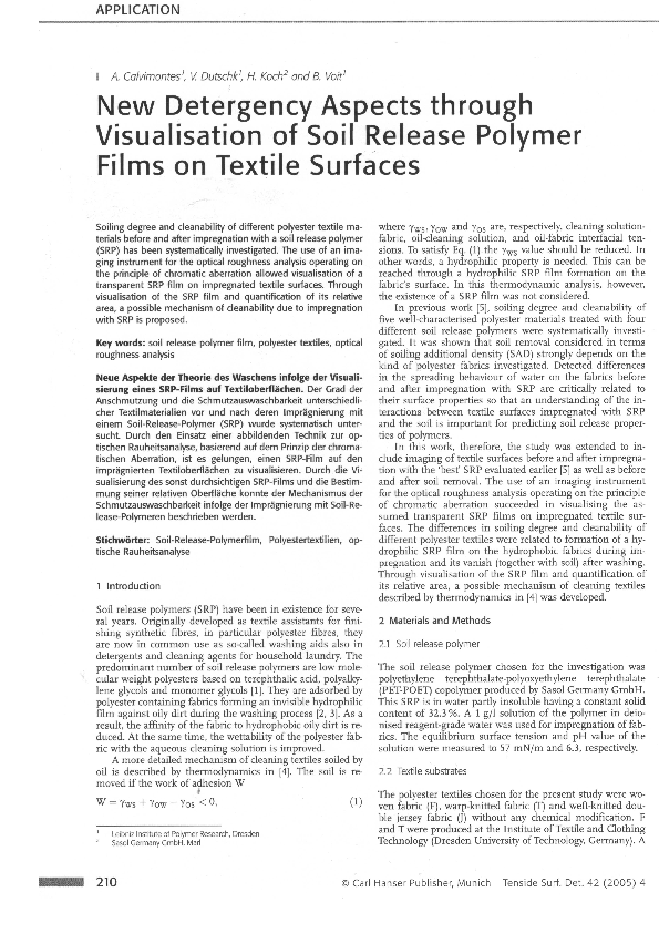 (PDF) New Detergency Aspects through Visualisation of Soil Release ...