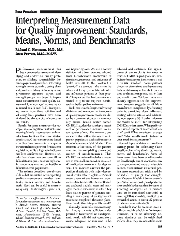 (PDF) Best practices: Interpreting measurement data for quality ...