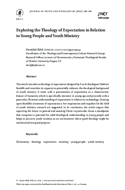 (PDF) Exploring the Theology of Expectation in Relation to Young People ...