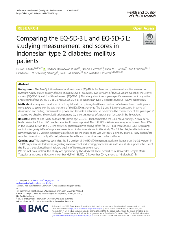 (PDF) Comparing the EQ-5D-3 L and EQ-5D-5 L: studying measurement and ...