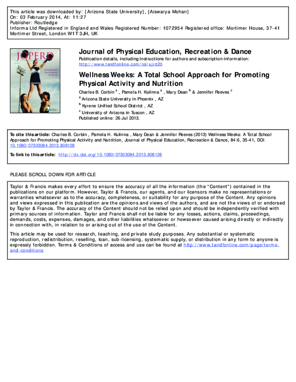 (PDF) Wellness Weeks: A Total School Approach for Promoting Physical ...