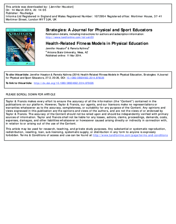 (PDF) Health-Related Fitness Models in Physical Education