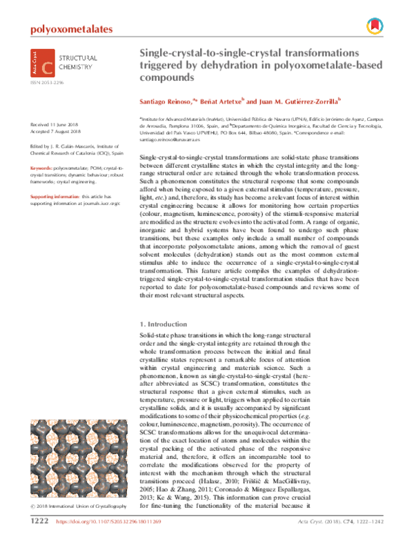 (PDF) Single-crystal-to-single-crystal transformations triggered by ...