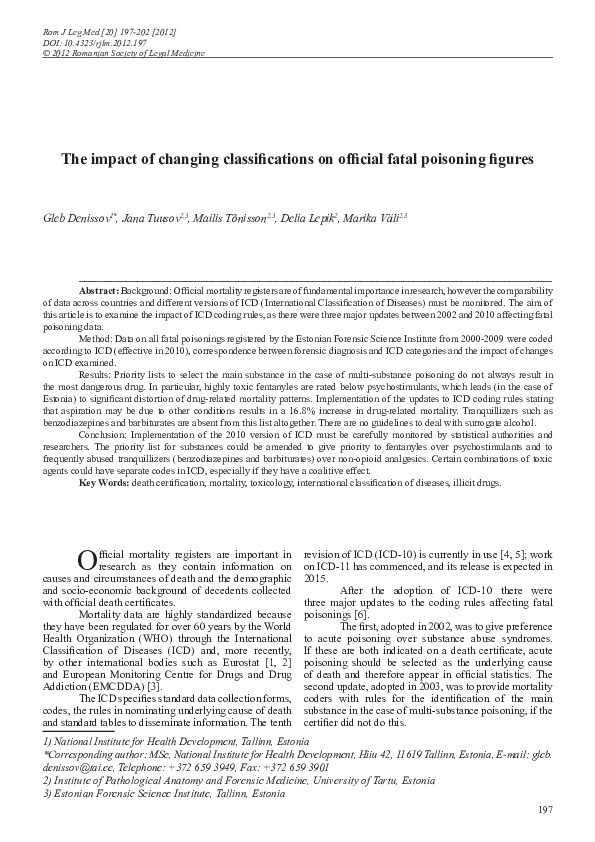 (PDF) The impact of changing classifications on official fatal ...