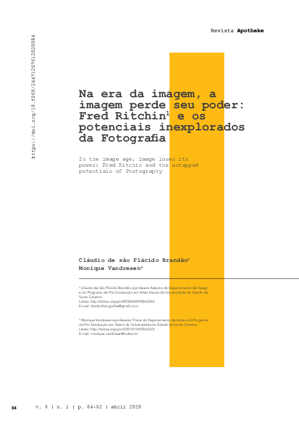 (PDF) Na era da imagem, a imagem perde seu poder: Fred Ritchin e os ...
