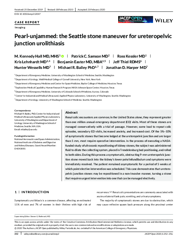 (PDF) Pearl-unjammed: the Seattle stone maneuver for ureteropelvic ...