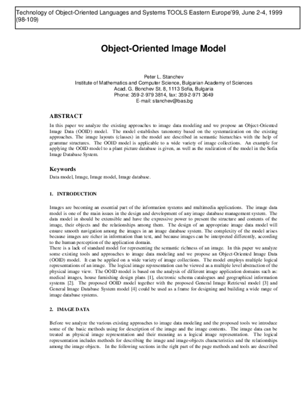 (PDF) Object-Oriented Image Model