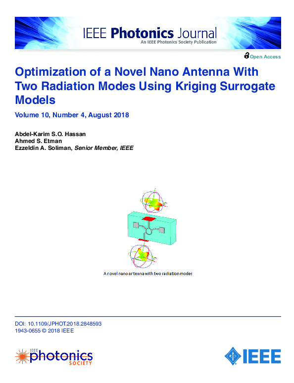 (PDF) Optimization of a Novel Nano Antenna With Two Radiation Modes Using Kriging Surrogate Models