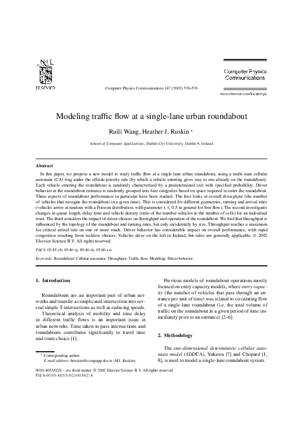 (PDF) Modeling traffic flow at a single-lane urban roundabout
