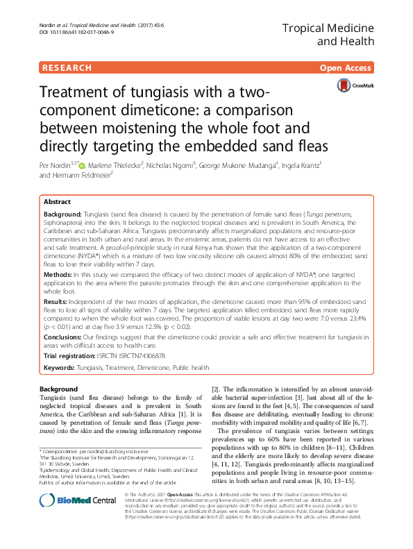 (PDF) Treatment of tungiasis with a two-component dimeticone: a ...