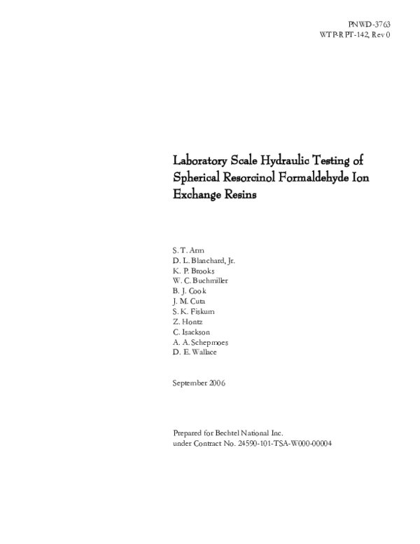 (PDF) Laboratory Scale Hydraulic Testing of Spherical Resorcinol ...