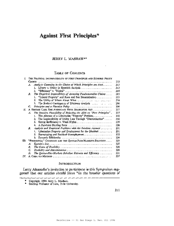 (PDF) Against First Principles