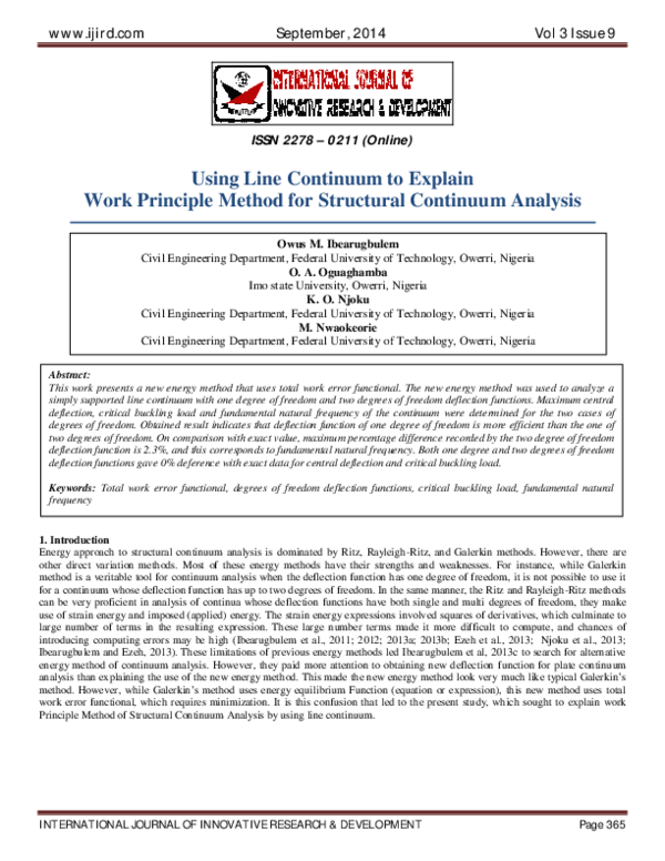 Pdf Using Line Continuum To Explain Work Principle Method For