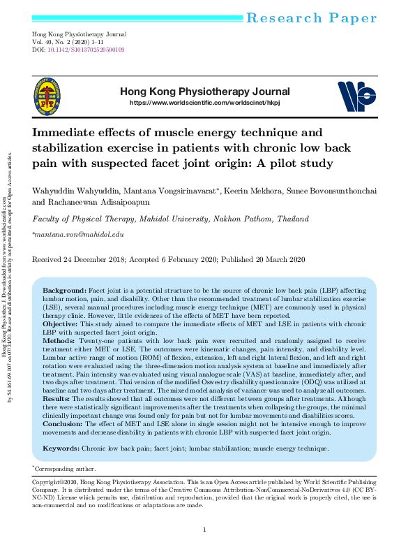 (PDF) Immediate effects of muscle energy technique and stabilization ...