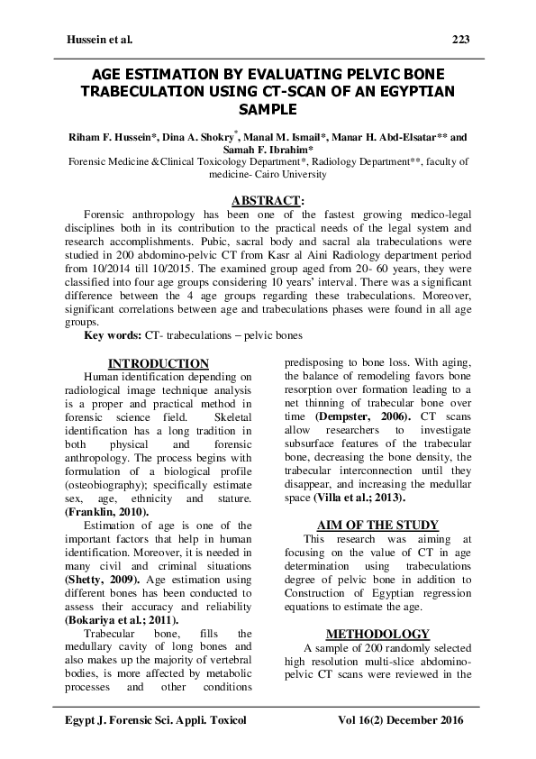 (PDF) Pelvic Bone Trabeculation for Age Estimation