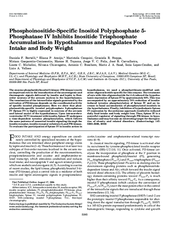 (PDF) Phosphoinositide-Specific Inositol Polyphosphate 5-Phosphatase IV ...