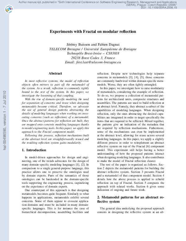 (PDF) Experiments with Fractal on Modular Reflection