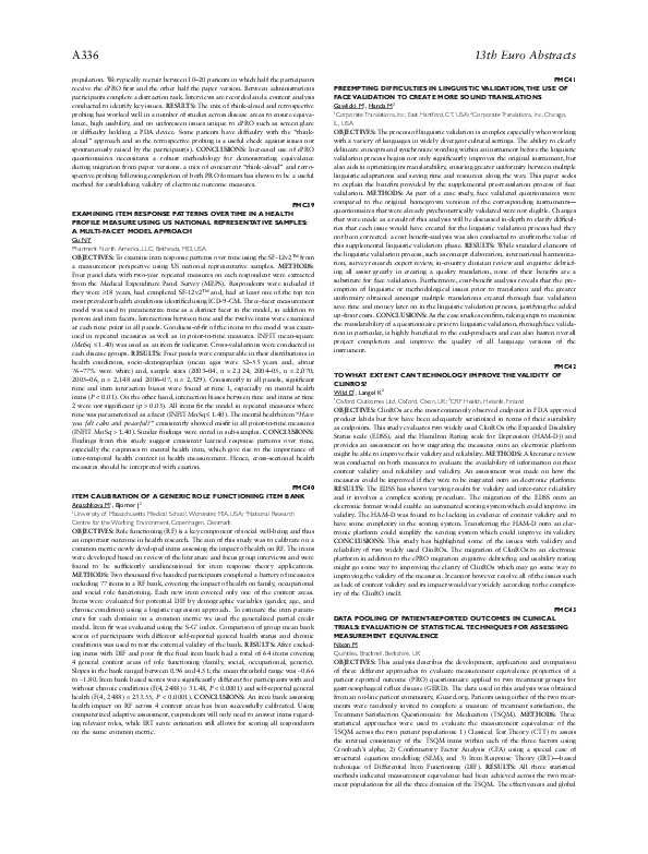 (PDF) PMC40 Item Calibration of a Generic Role Functioning Item Bank | Jakob Bjorner - Academia.edu