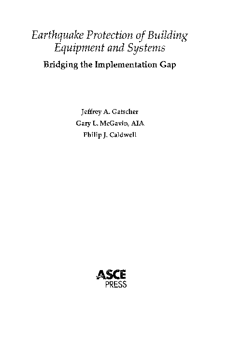 (PDF) Earthquake Protection of Building Equipment and Systems