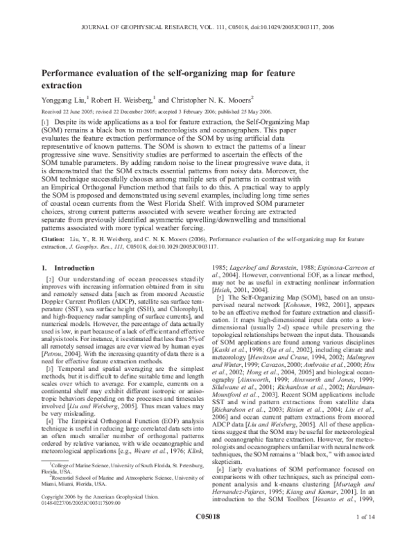 (PDF) Performance evaluation of the self-organizing map for feature extraction | Jukka ...