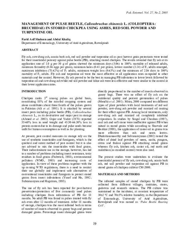 (PDF) MANAGEMENT OF PULSE BEETLE, Callosobruchus chinensis L ...