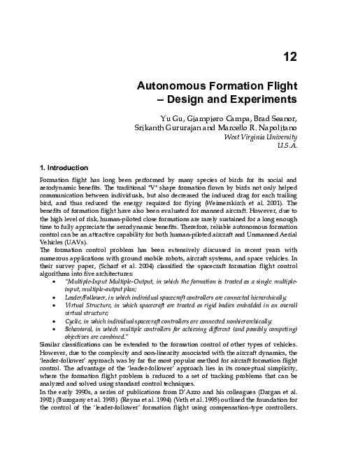 (PDF) Autonomous Formation Flight: Design and Experiments