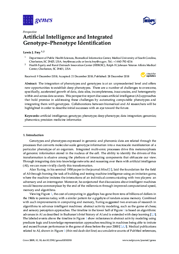 (PDF) Artificial Intelligence and Integrated Genotype–Phenotype ...
