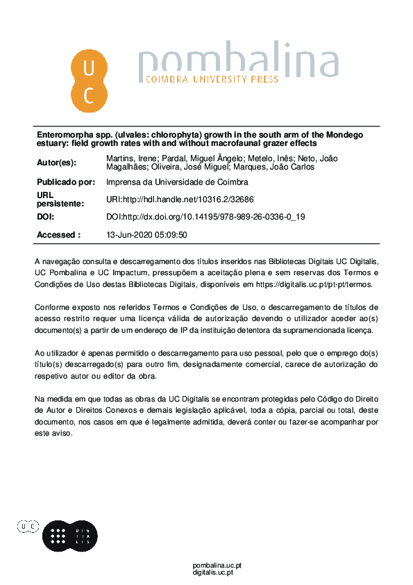 (PDF) Enteromorpha spp. (ulvales: chlorophyta) growth in the south arm ...