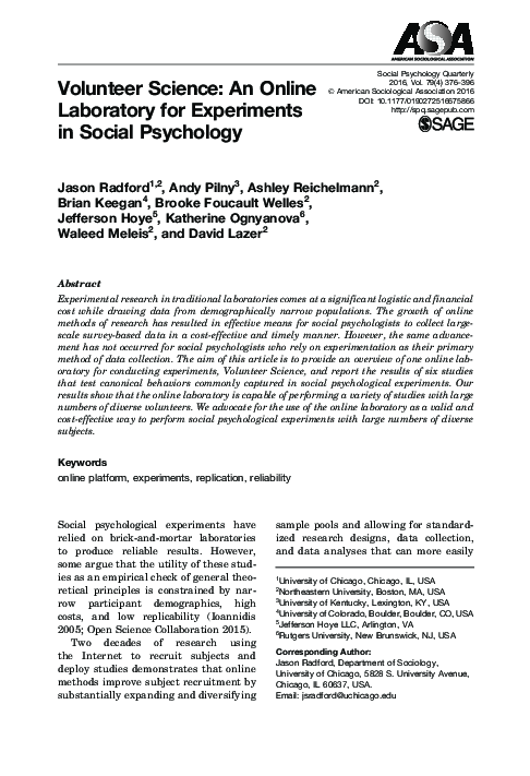 (PDF) Volunteer Science