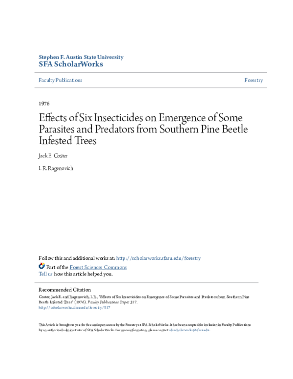(PDF) Effects of Six Insecticides on Emergence of Some Parasites and ...