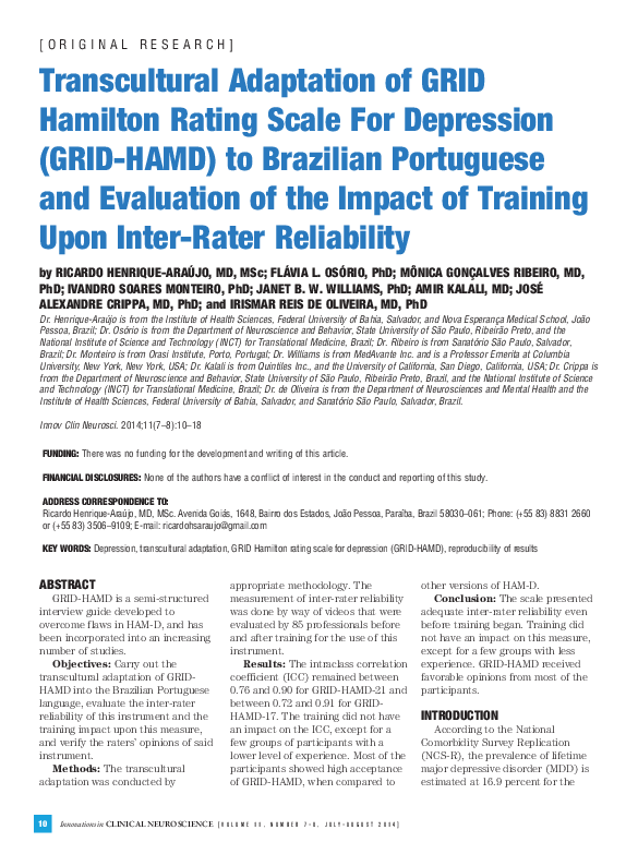 (PDF) Transcultural Adaptation of GRID Hamilton Rating Scale For ...