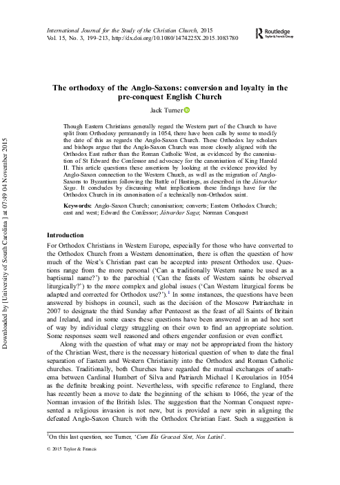 (PDF) The orthodoxy of the Anglo-Saxons: conversion and loyalty in the ...