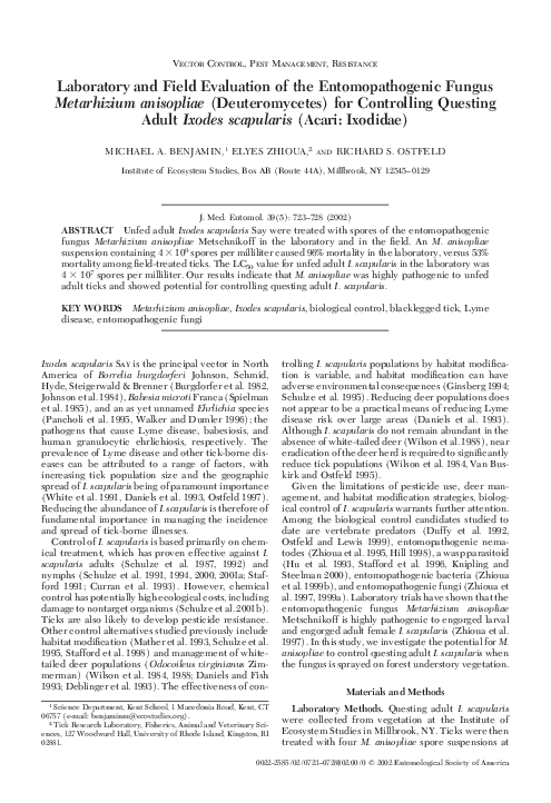 (PDF) Laboratory and Field Evaluation of the Entomopathogenic Fungus Metarhizium anisopliae ...