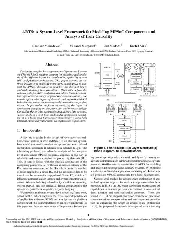 (PDF) ARTS: A System-Level Framework for Modeling MPSoC Components and Analysis of their Causality