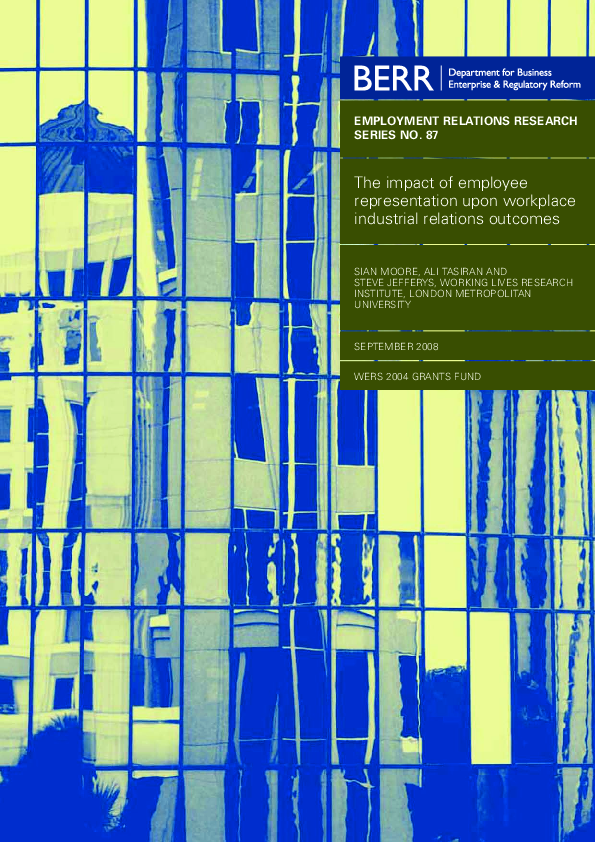 (PDF) The impact of employee representation upon workplace industrial ...
