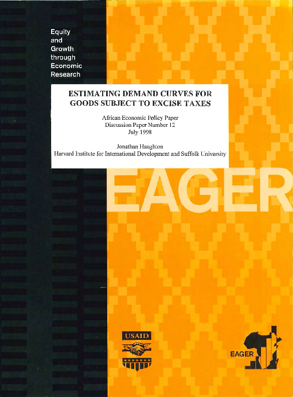 (PDF) Estimating Demand Curves for Goods Subject to Excise Taxes
