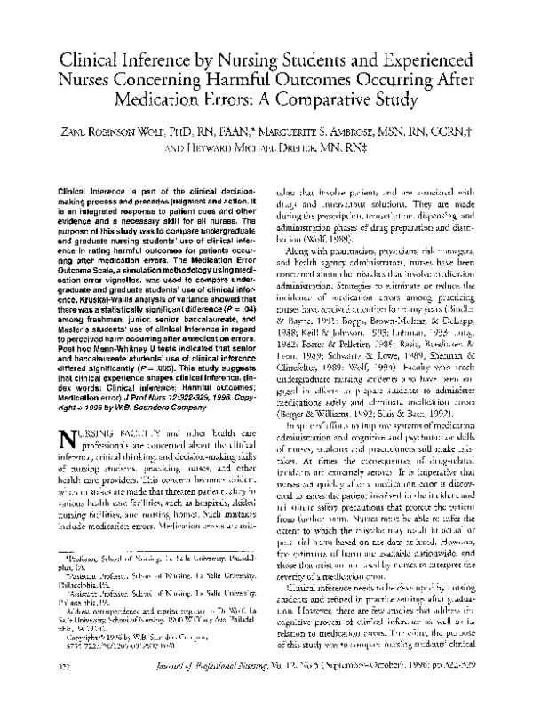 (PDF) Clinical inference by nursing students and experienced nurses ...