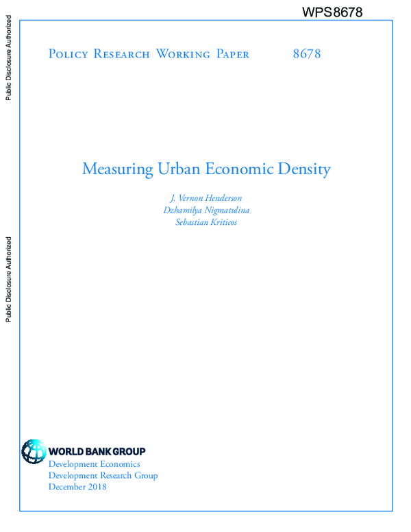 (PDF) Measuring Urban Economic Density
