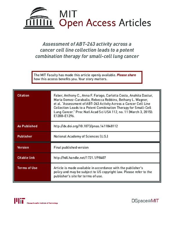 (PDF) Assessment of ABT-263 activity across a cancer cell line ...