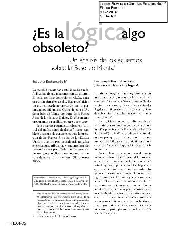 (PDF) Es la lógica algo obsoleto: un análisis de los acuerdos sobre la ...
