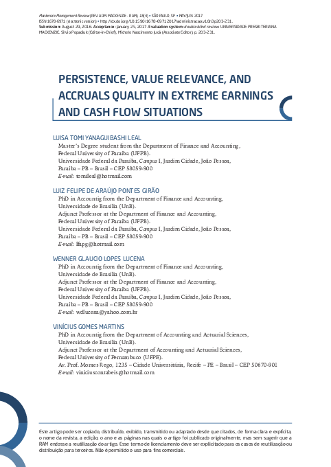 (PDF) Persistence, Value Relevance, and Accruals Quality in Extreme ...